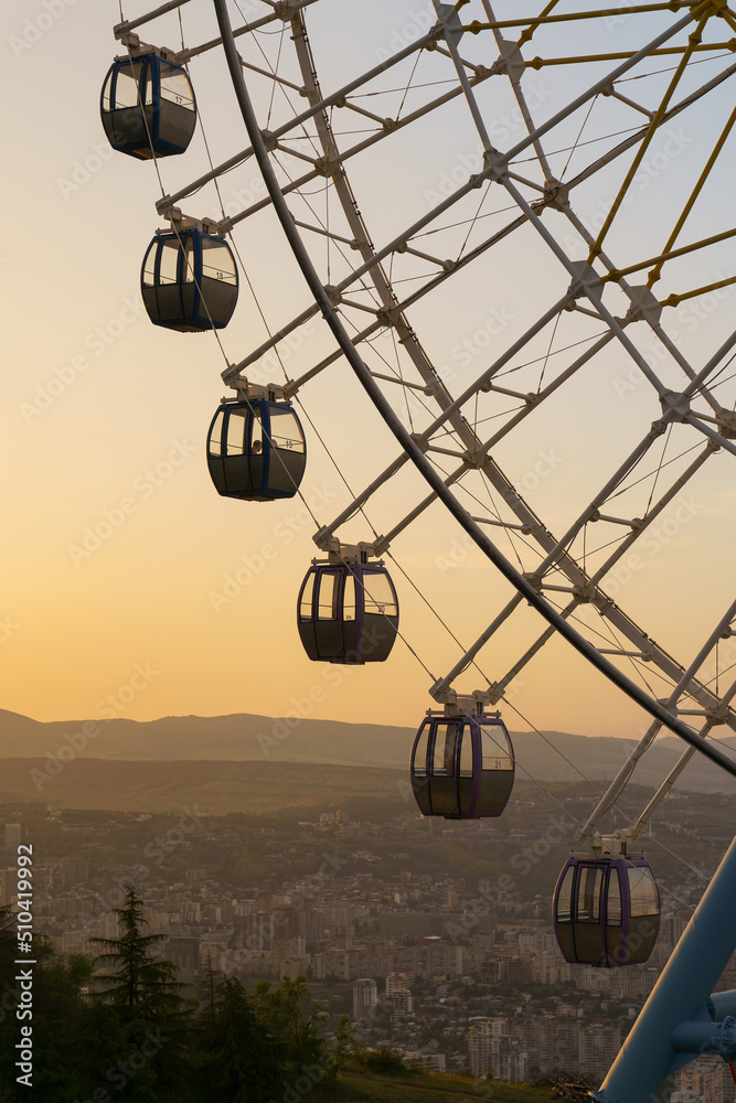 Famous ferris wheel in Mtatsminda amusement park in Tbilisi, Georgia ...