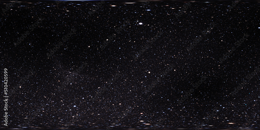 360 degree equirectangular projection wide cosmos with shining stars ...