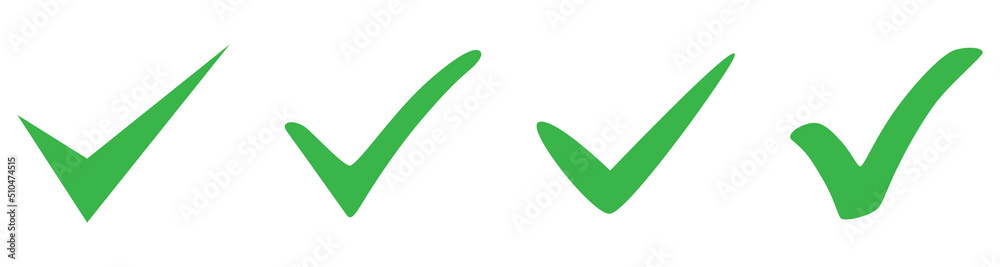 Set of Green Check Mark Icons. Stock Vector Illustration Stock Vector ...
