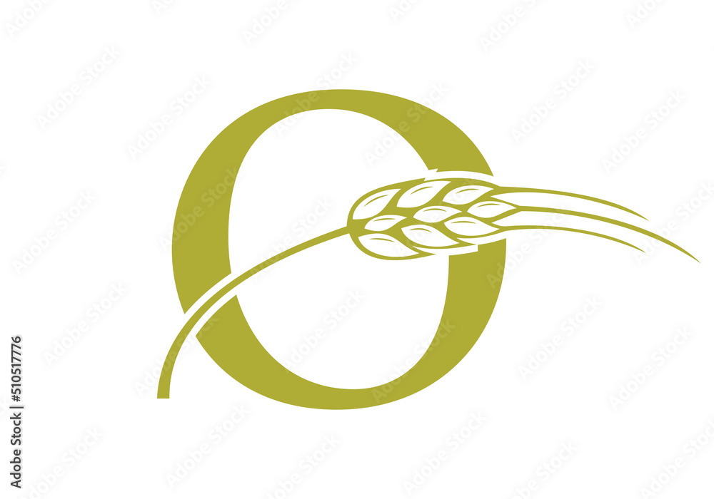 Letter O Agriculture Logo Farming Sign. Agriculture Logo With Alphabet ...