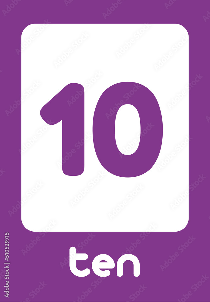 Kids Learning Numbers cards. Flashcards with numbers and their names ...