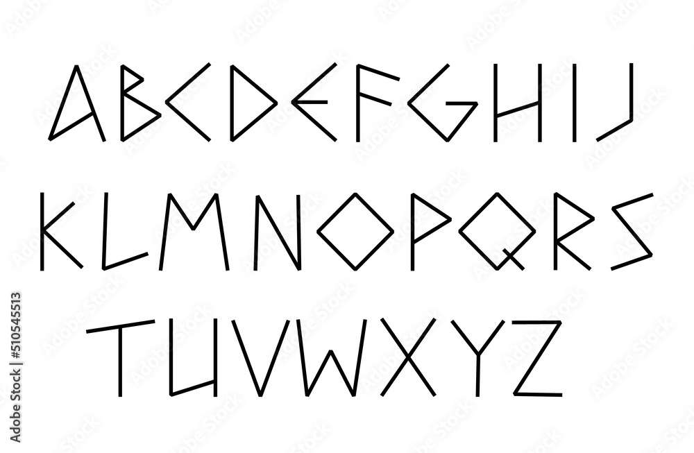 Greek stylized alphabet, hand drawn letters isolated clip arts bundle ...