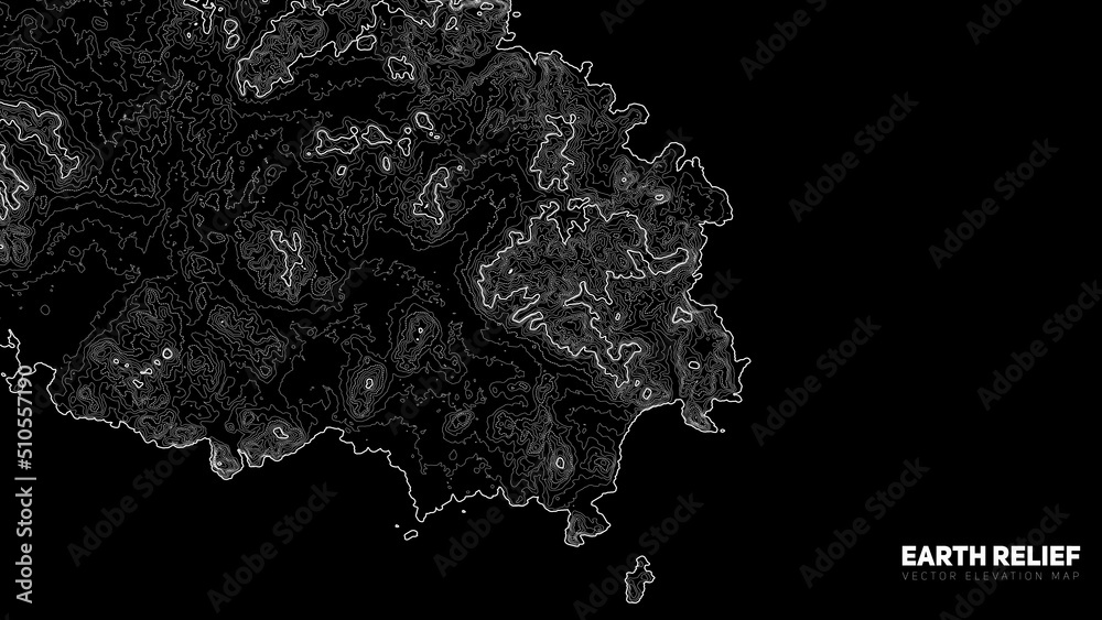 Vector abstract earth relief map. Generated conceptual elevation map ...