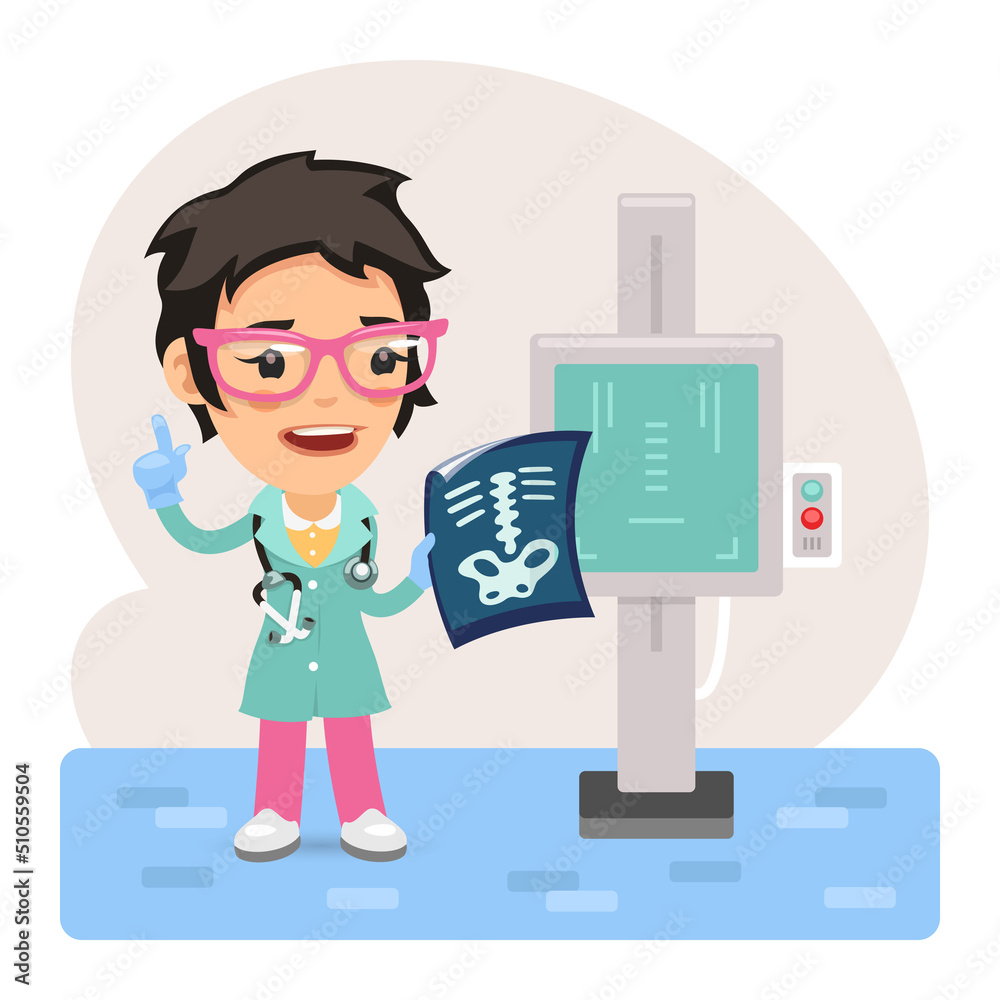 Cartoon X-Ray Operator Stock Vector | Adobe Stock