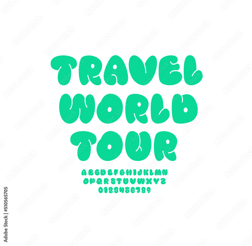 inflatable font, comic alphabet in the cartoon style, uppercase and ...