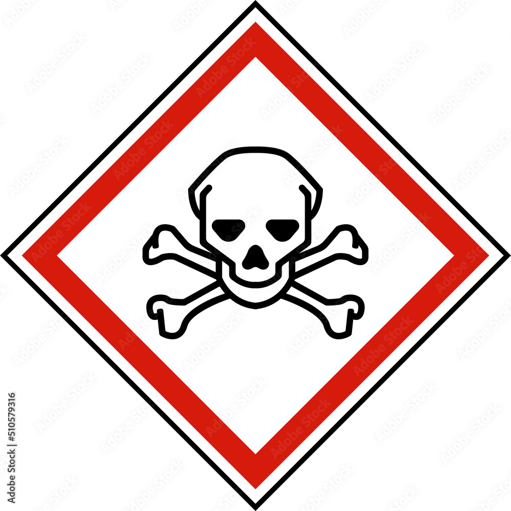 Toxic Symbol Label On White Background Stock Vector | Adobe Stock