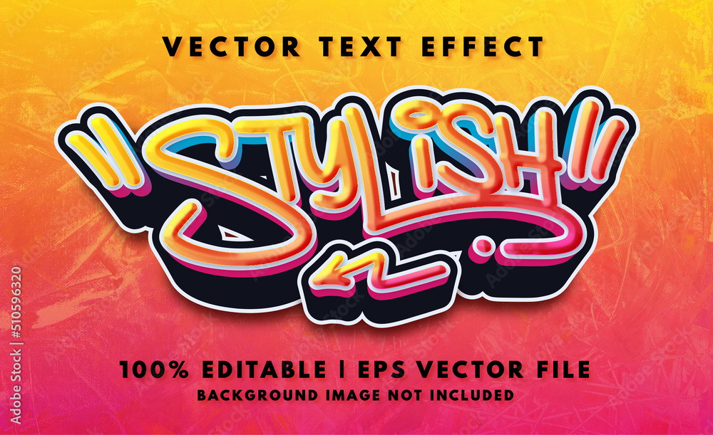 Stylish graffiti editable text effect template Stock Vector | Adobe Stock