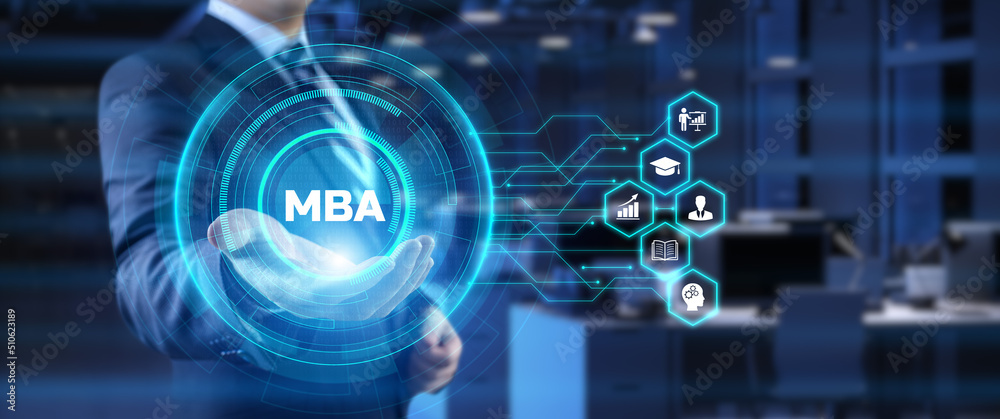 MBA Master of business administration education learning concept on ...