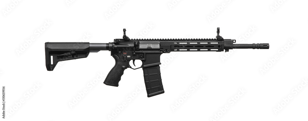 Modern automatic rifle isolated on white. Weapons for police, special ...