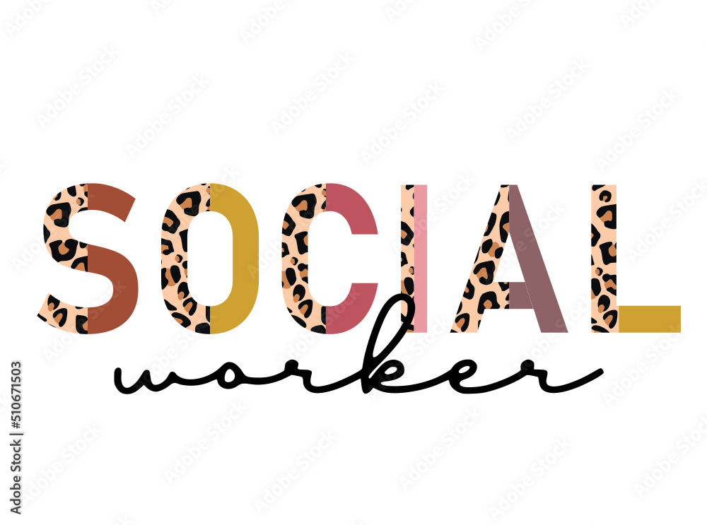Стоковое векторное изображение «Social Worker Half Leopard SVG, social ...