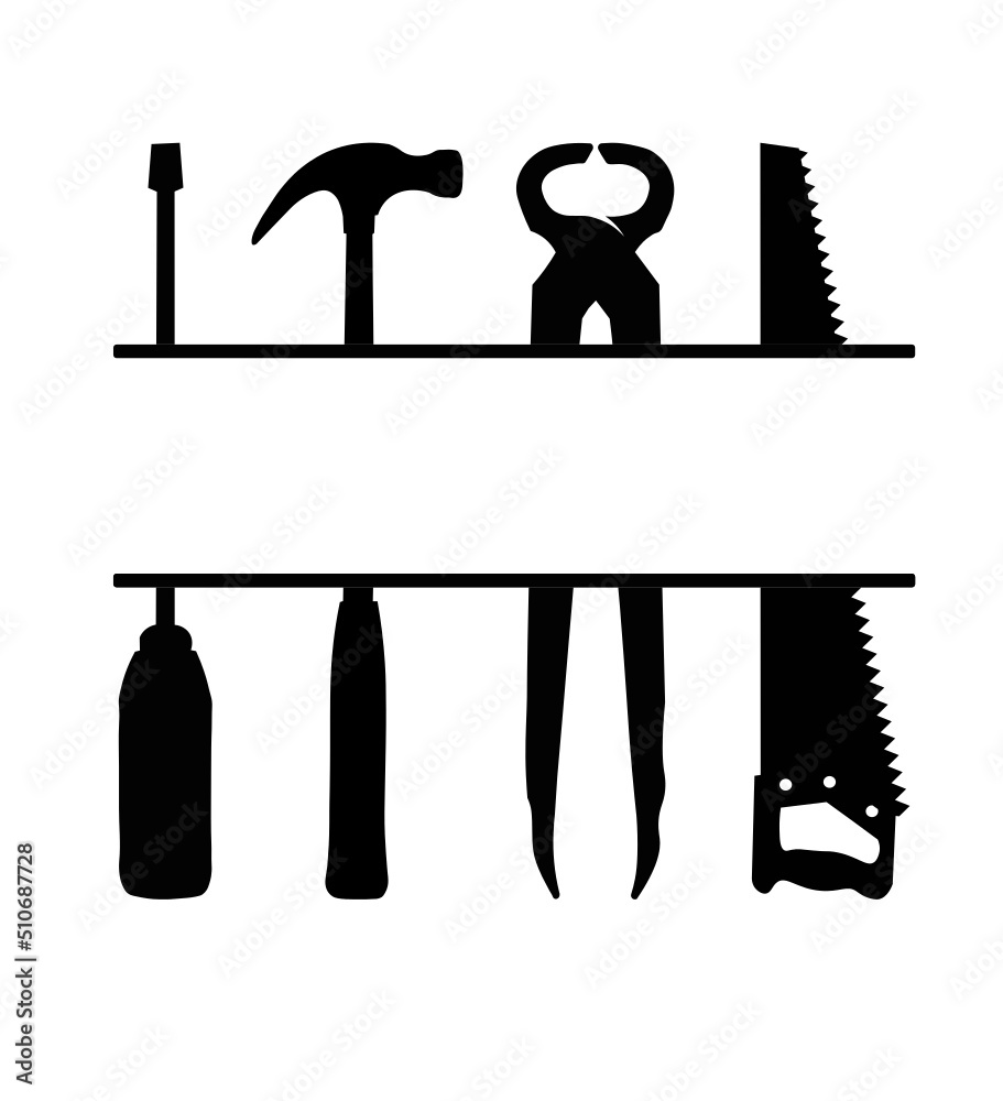 tools monogram split name frame svg, Builder Svg, Contractor Svg ...