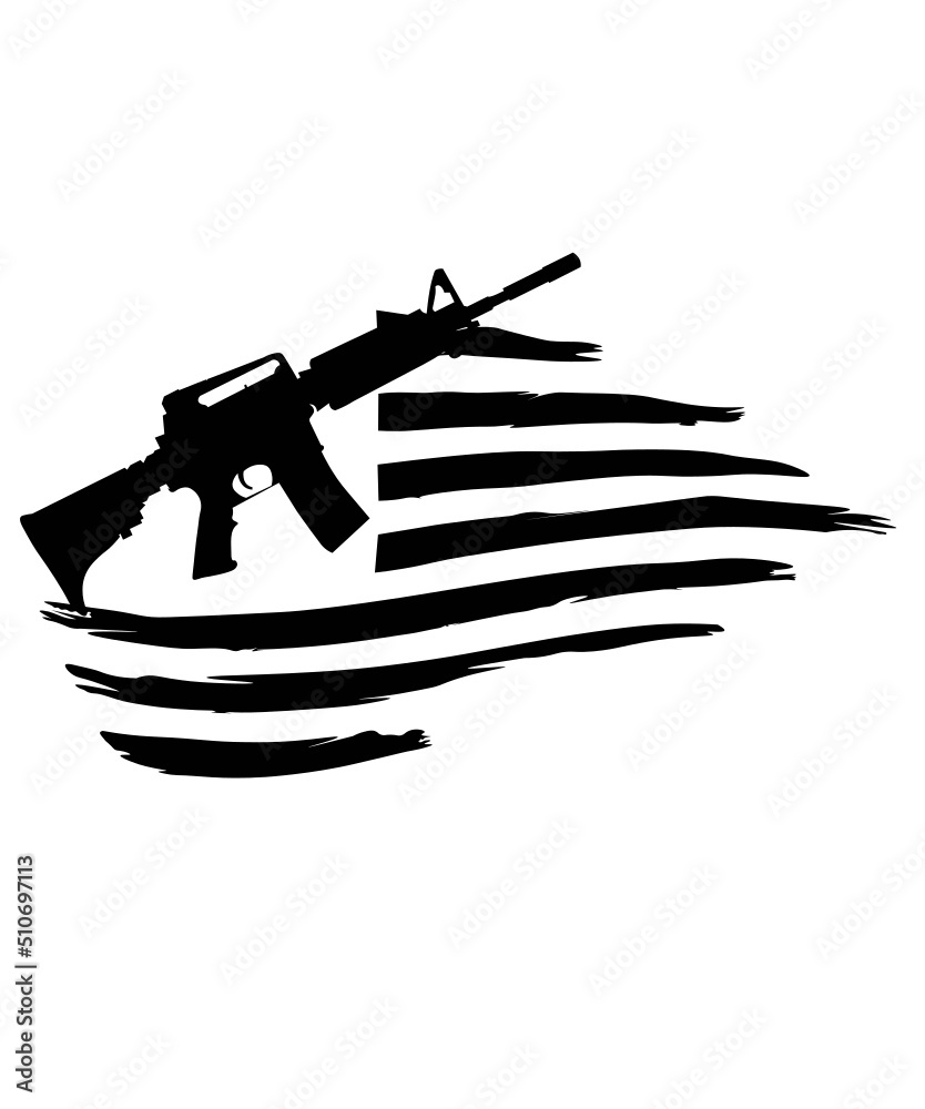 Distressed Rifle Flag Svg