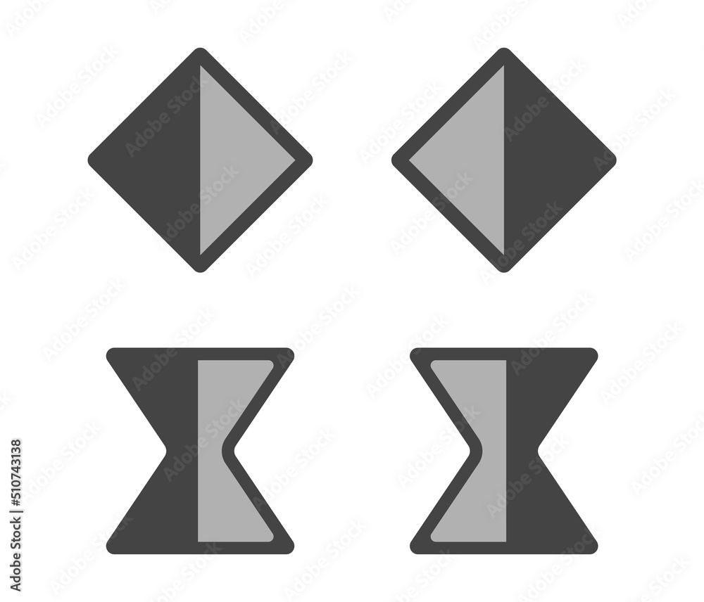 Keyframe Icons set. Linear key frames and bezier keyframes symbols ...