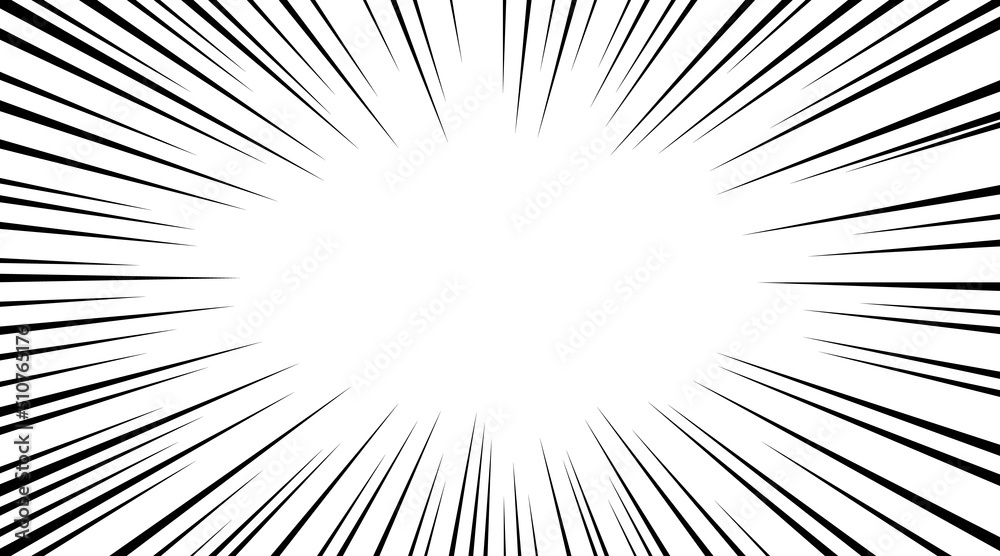 Manga speed burst frame. Radial anime speed lines. Crash zoom effect ...