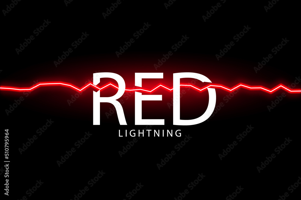 Red Lightning Background Stock Vector | Adobe Stock