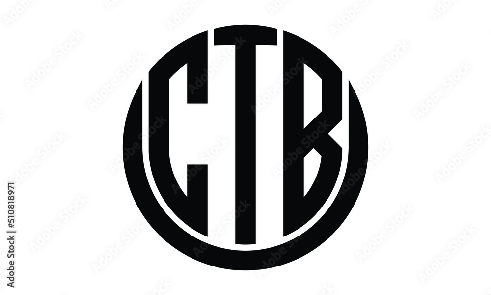 CTB three letter shield in circle logo design vector template. letter ...