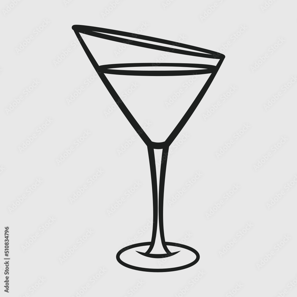 Vector de Stock Martini Glass Outline SVG Bundle Cut File, Wine Glass ...