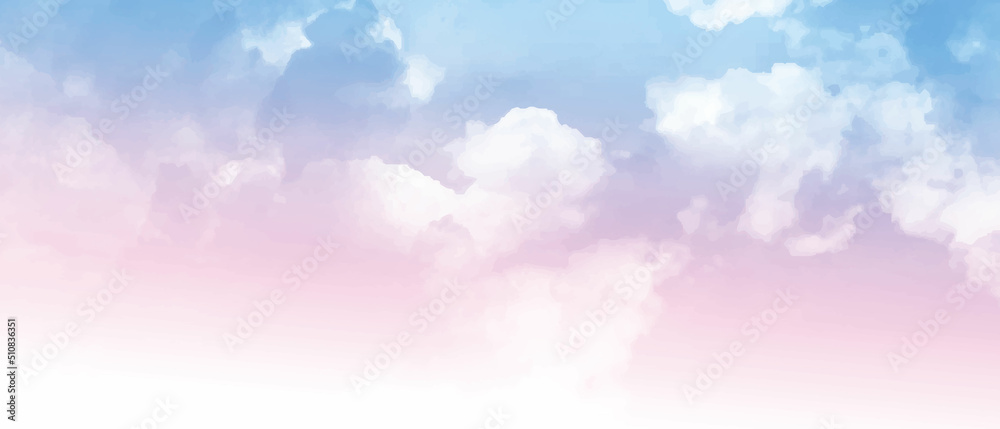pastel sky with clouds Stock Vector | Adobe Stock