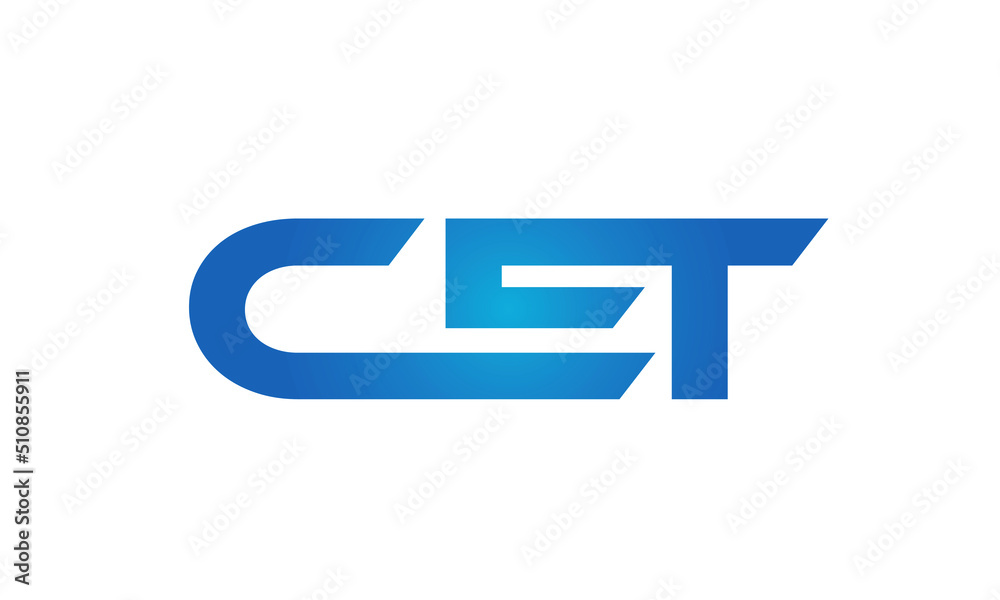 Vetor Connected CET Letters logo Design Linked Chain logo Concept do ...