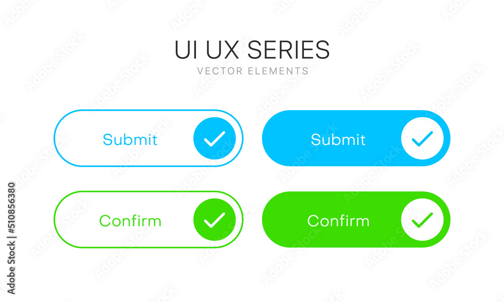 Submit button for UI UX, mobile application, presentation. Hand click ...