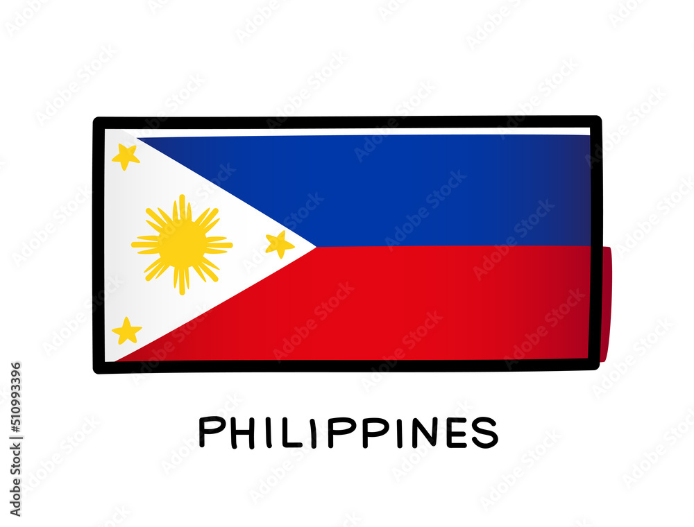 Flag of the Philippines. Colorful logo of the Philippine flag. Blue ...