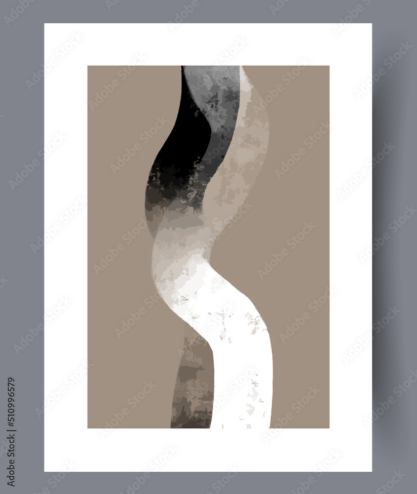 Scandinavian abstract wall art. Minimalistic art vector poster. Hand ...