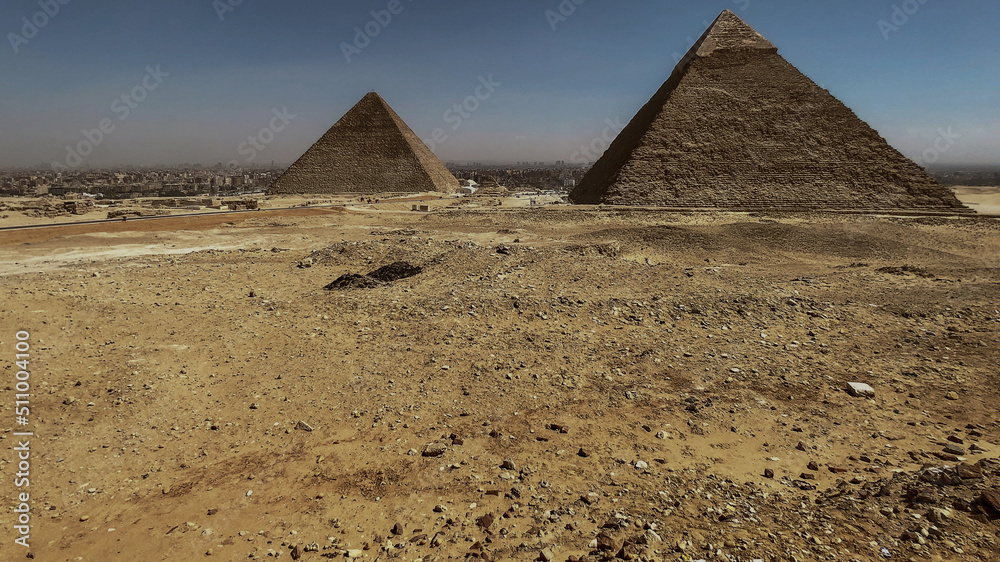 Popular tourist destination ancient Egyptian Giza city ruins of the ...