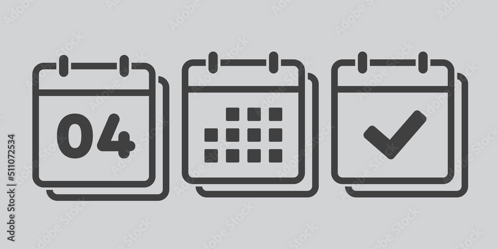 Vector icon page calendar number 4, genda, done Stock Vector | Adobe Stock