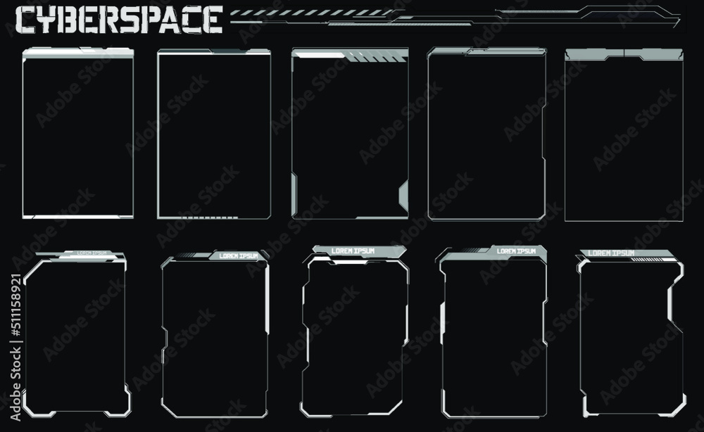 Futuristic Vector HUD Interface Screen Design. Digital callouts titles ...