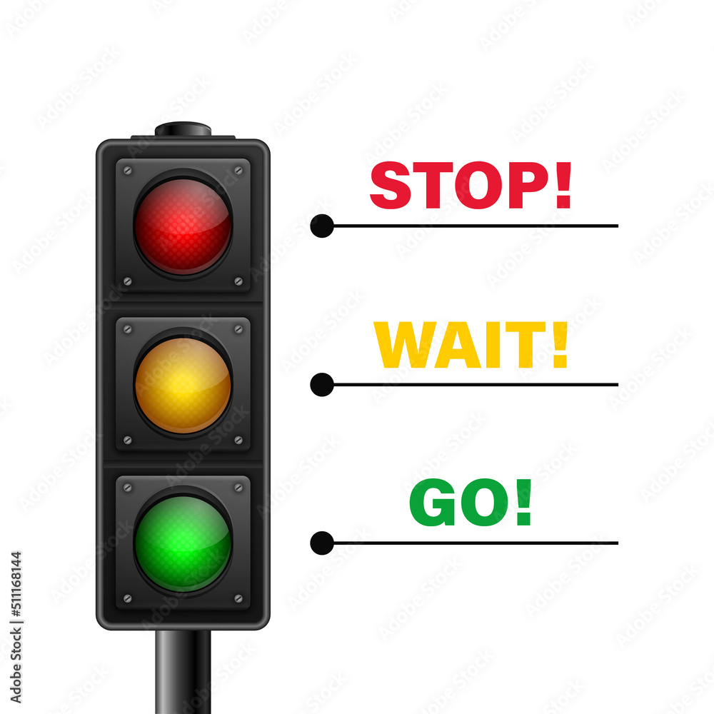 Vector 3d Realistic Road Traffic Lights Isolated. Stop, Wait, Go ...