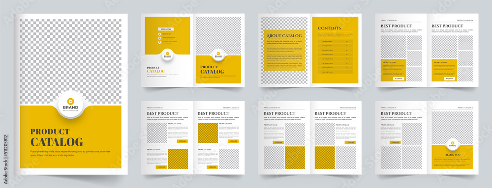 Product Catalog Template or Modern Yellow Product Catalogue Design ...