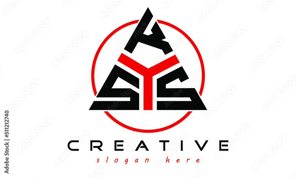 Vector de Stock SKS three letter creative triangle shape in circle logo ...