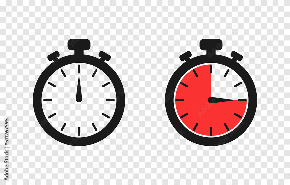 Vector set of clock, alarm clock, timer PNG. Timer, clock on an isolated transparent background ...