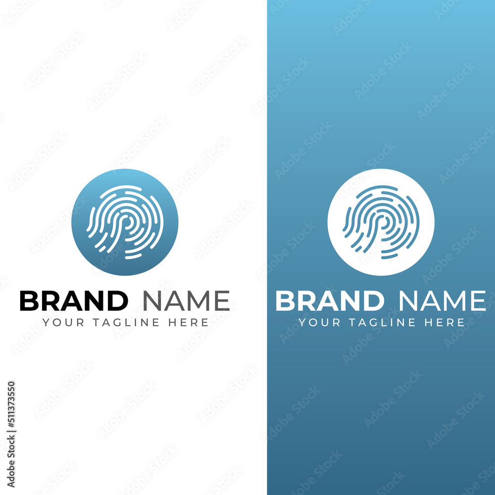 Fingerprint logo,fingerprint scan logo for business card identity.Logo ...