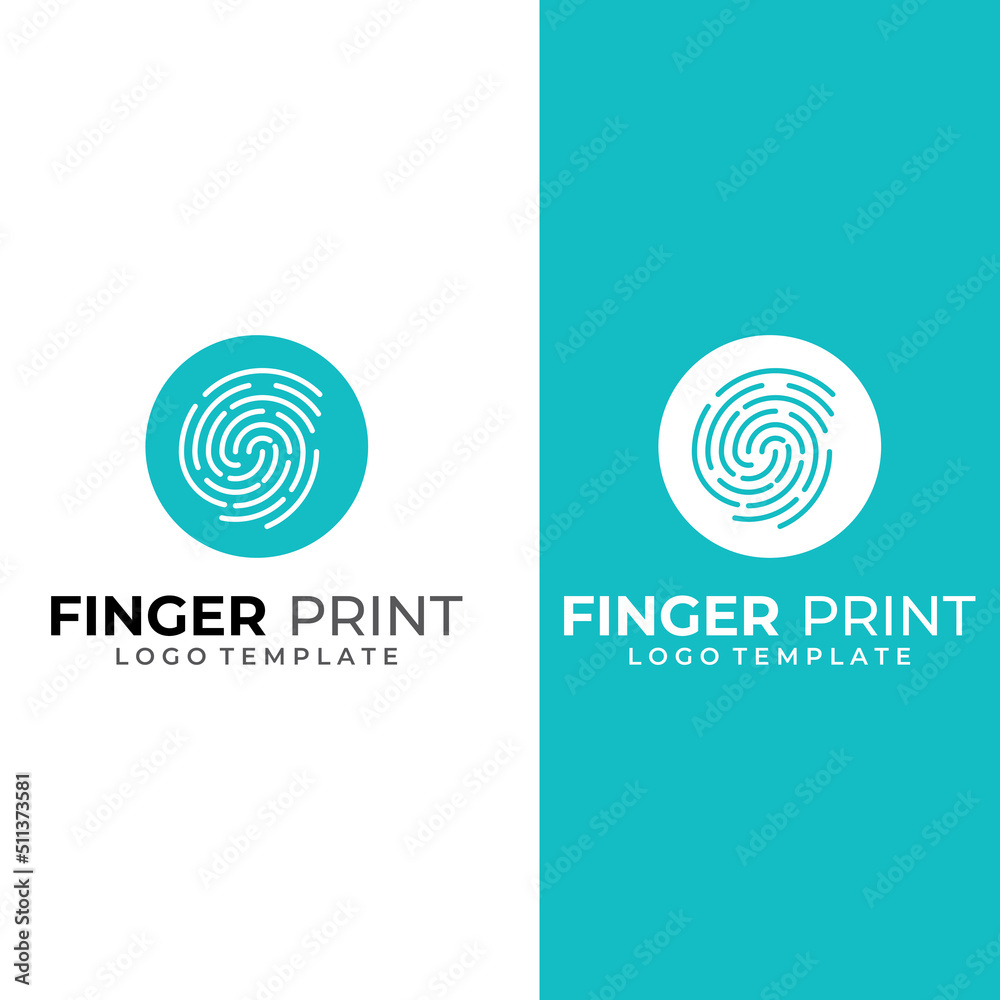 Fingerprint logo,fingerprint scan logo for business card identity.Logo ...