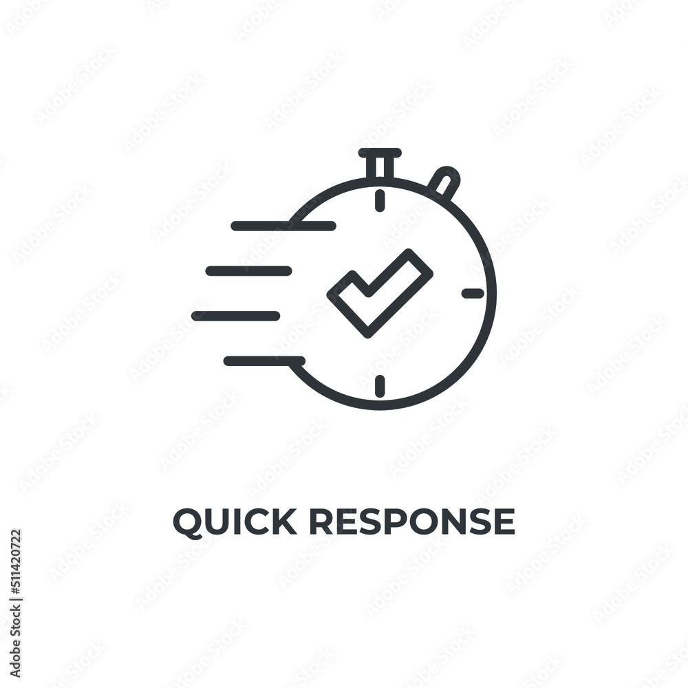 quick response line icon. linear style sign for mobile concept and web ...