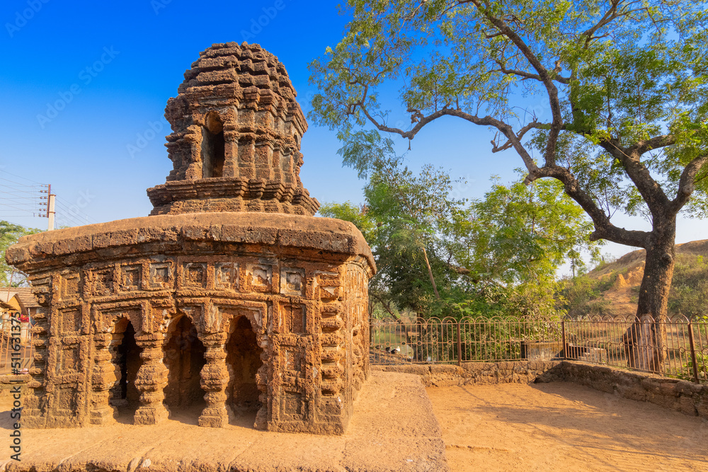 Foto de Stock Stone chariot, conceptual model of Bishnupur temple ...