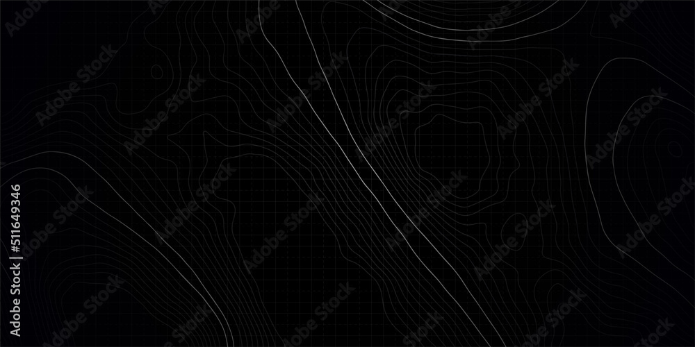 Dark Grey Topography Contour Map With Relief Elevation. Topographic ...