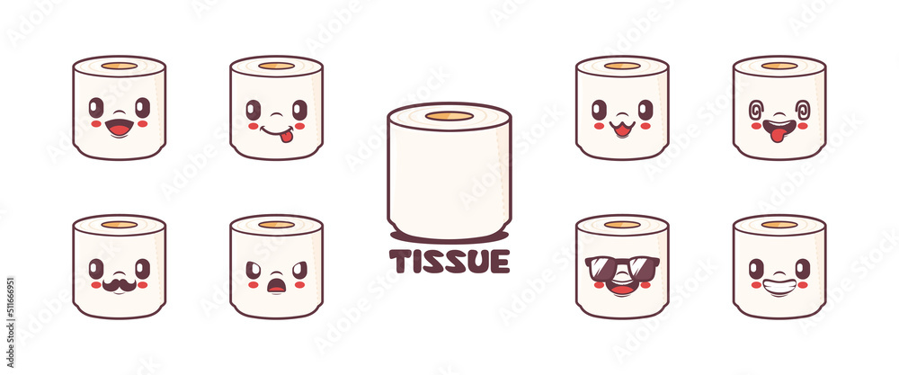 tissue cartoon vector illustration. symbols, emoticons, cartoons Stock ...
