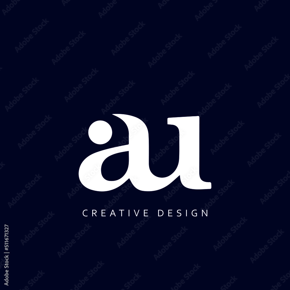 Letter AU Logo Design Using letter A and U , AU Monogram Stock Vector ...