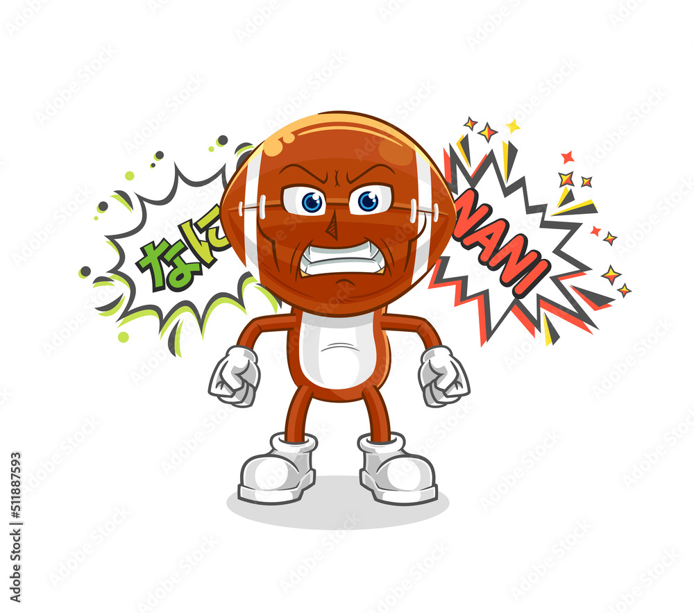 rugby head anime angry vector. cartoon character Stock Vector | Adobe Stock