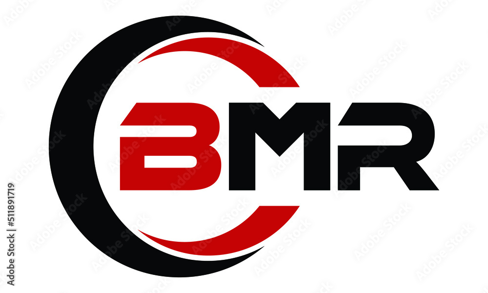 BMR three letter swoosh logo design vector template | monogram logo ...