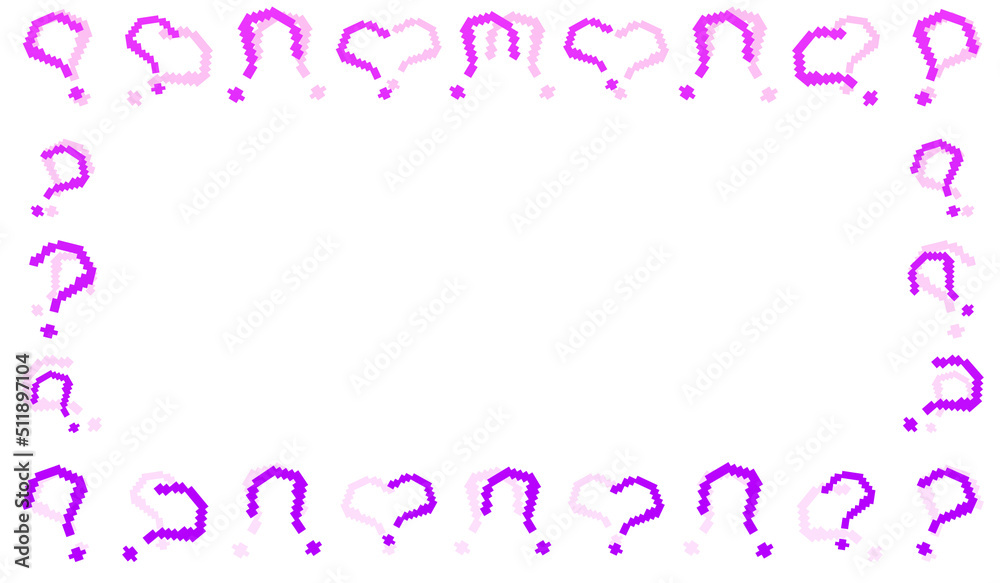 Pixel art purple question mark frame Stock Illustration | Adobe Stock