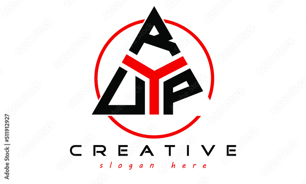 Стоковое векторное изображение «URP three letter creative triangle ...