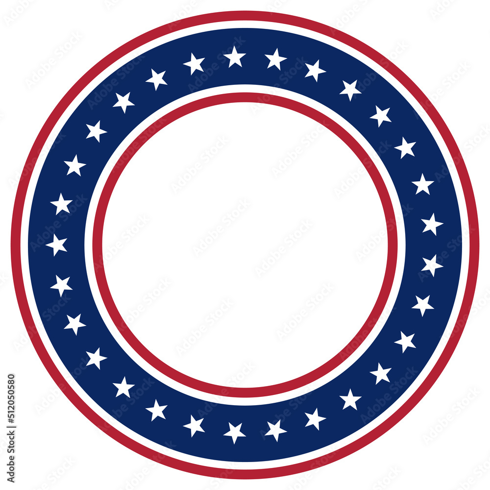 Vector de Stock Round frame American flag. Independence day USA concept ...