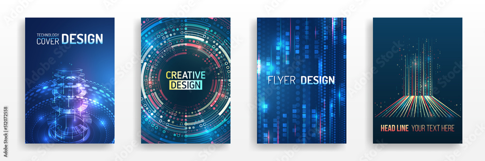 Futuristic layout for presentation, poster, leaflet, annual report, a4 ...