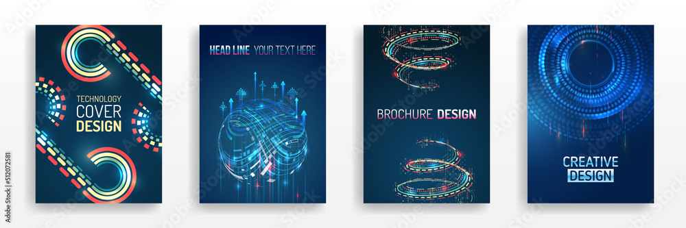 Abstract vector template in hi-tech style. Modern cover design using ...