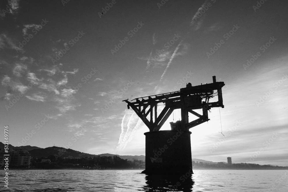 Tower of the old mineral loading dock, known as the El Cable tower ...
