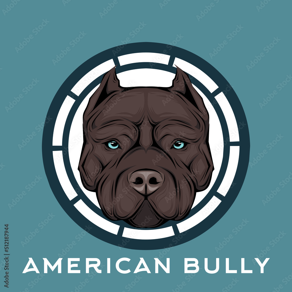 american bully dog logo or symbol Stock Vector | Adobe Stock