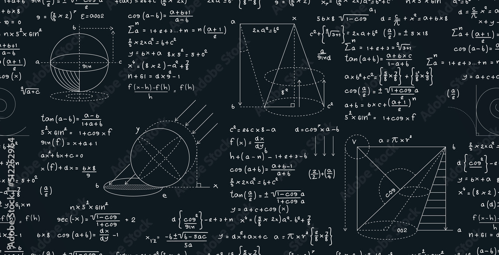 Seamless background vector education with mathematical formula ...